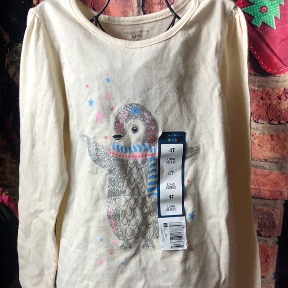 Falls Creek | Shirts & Tops | Falls Creek Girl Long Sleeve Shirt Wpenguins Sz 4 | Poshmark